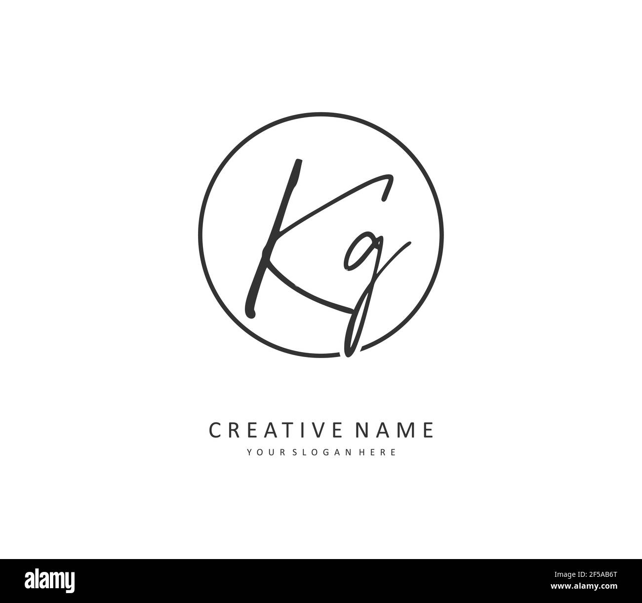 KG Initial letter handwriting and signature logo. A concept handwriting ...