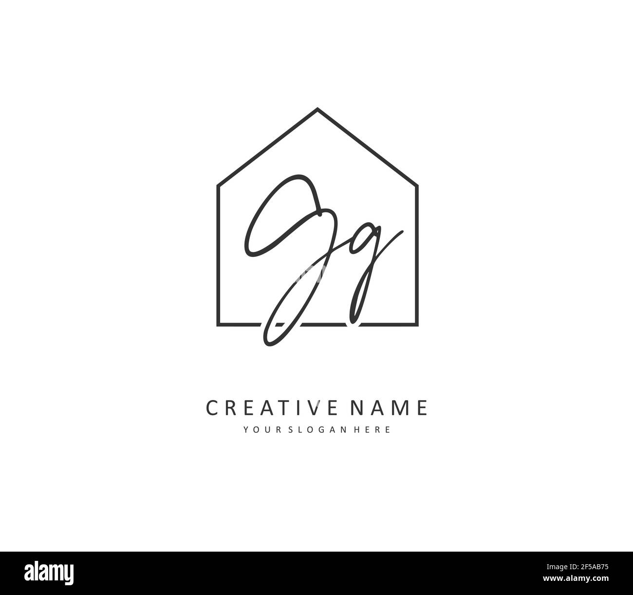 GG Initial letter handwriting and signature logo. A concept handwriting ...