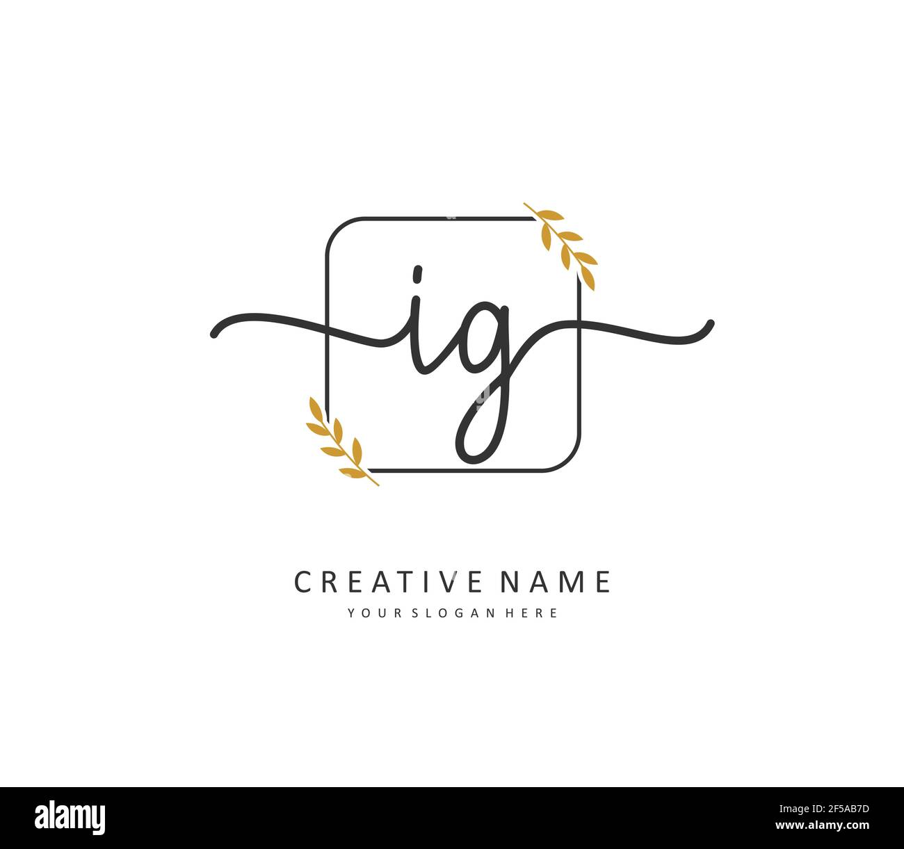IG Initial letter handwriting and signature logo. A concept handwriting ...