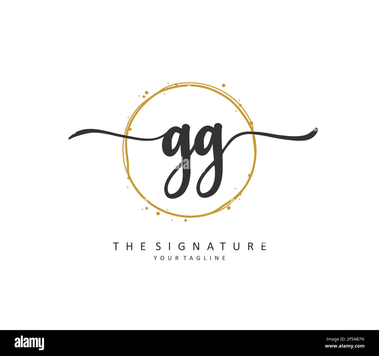 GG Initial letter handwriting and signature logo. A concept handwriting ...