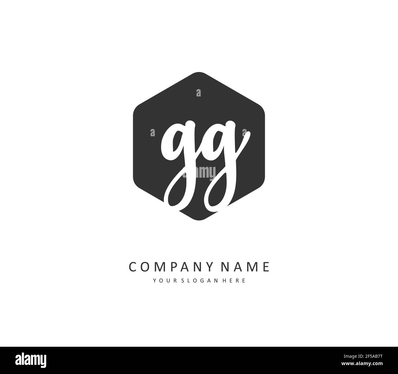 GG Initial letter handwriting and signature logo. A concept handwriting ...