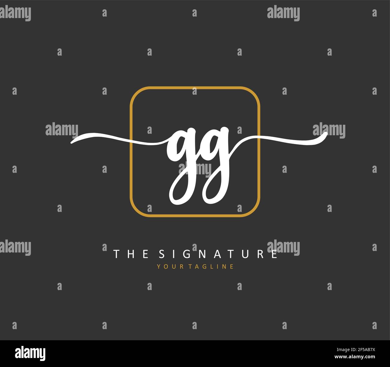 GG Initial letter handwriting and signature logo. A concept handwriting ...