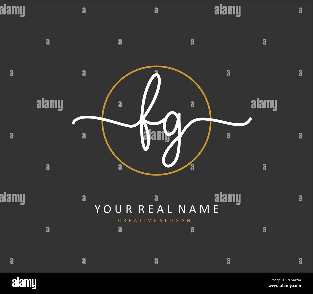 FG Initial letter handwriting and signature logo. A concept handwriting ...