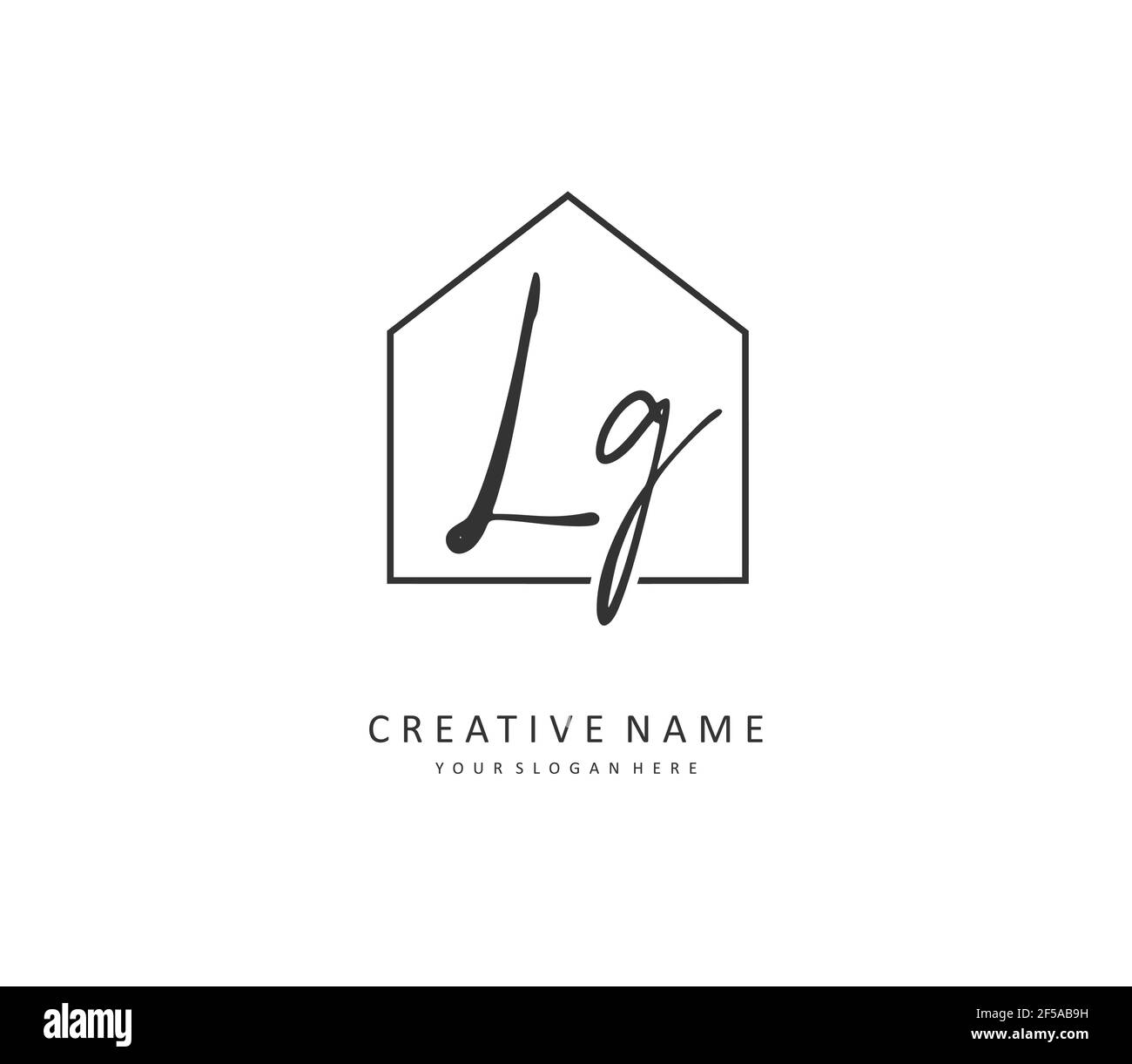 LG Initial letter handwriting and signature logo. A concept handwriting ...