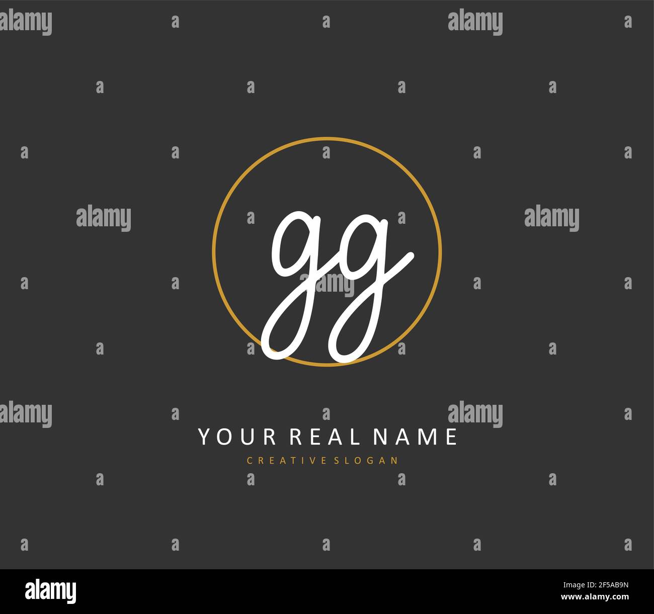 GG Initial letter handwriting and signature logo. A concept handwriting ...