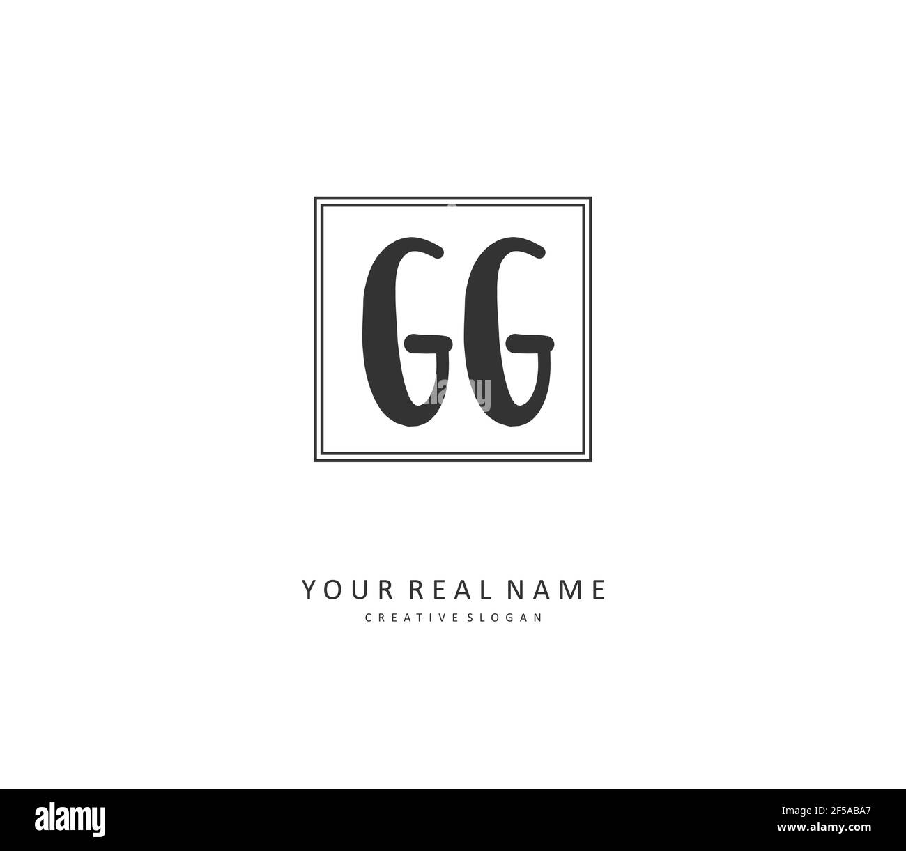 GG Initial letter handwriting and signature logo. A concept handwriting ...