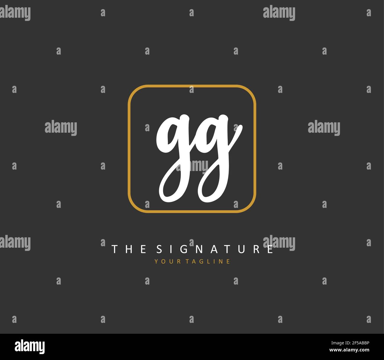 GG Initial letter handwriting and signature logo. A concept handwriting ...