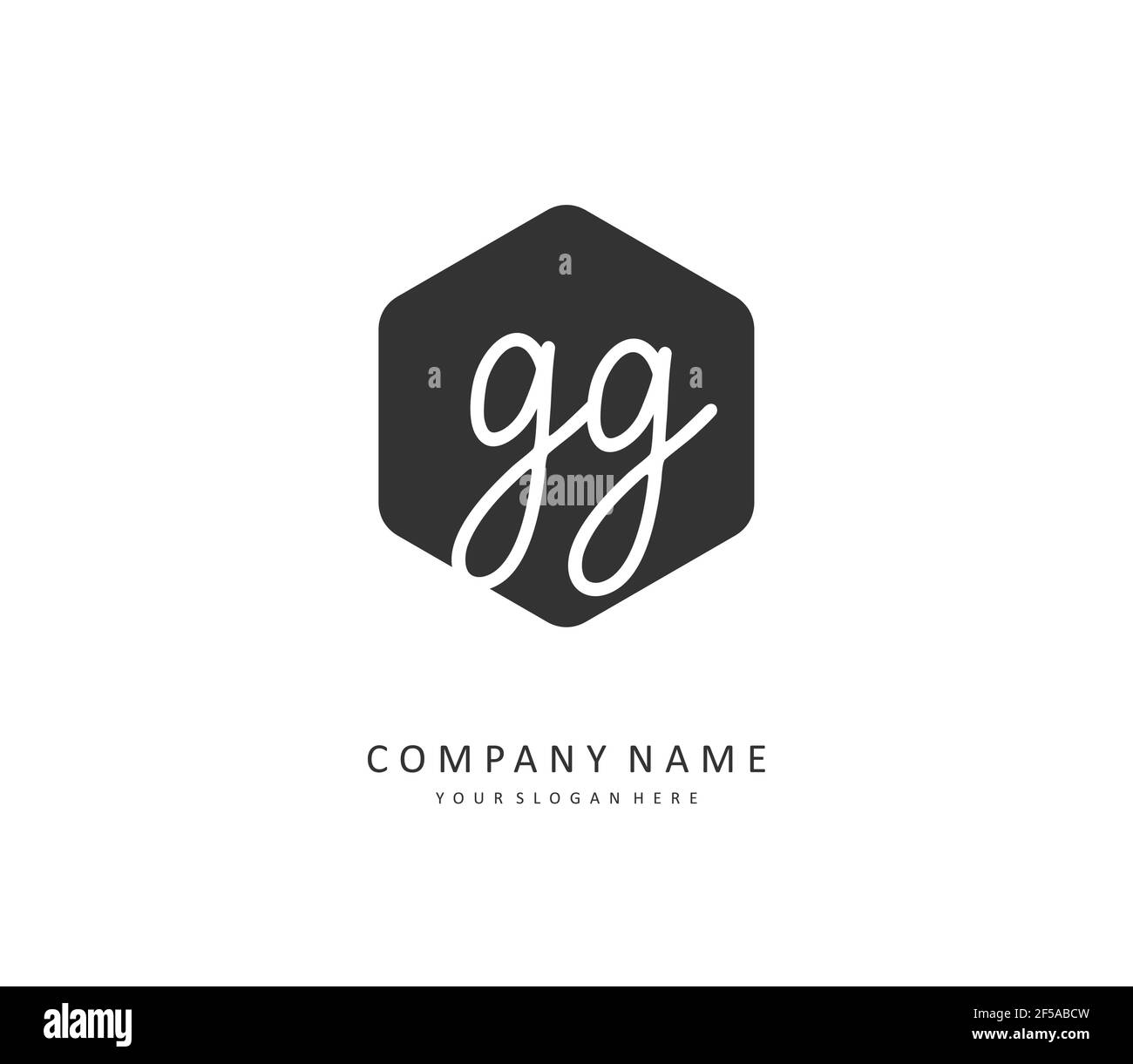 GG Initial letter handwriting and signature logo. A concept handwriting ...