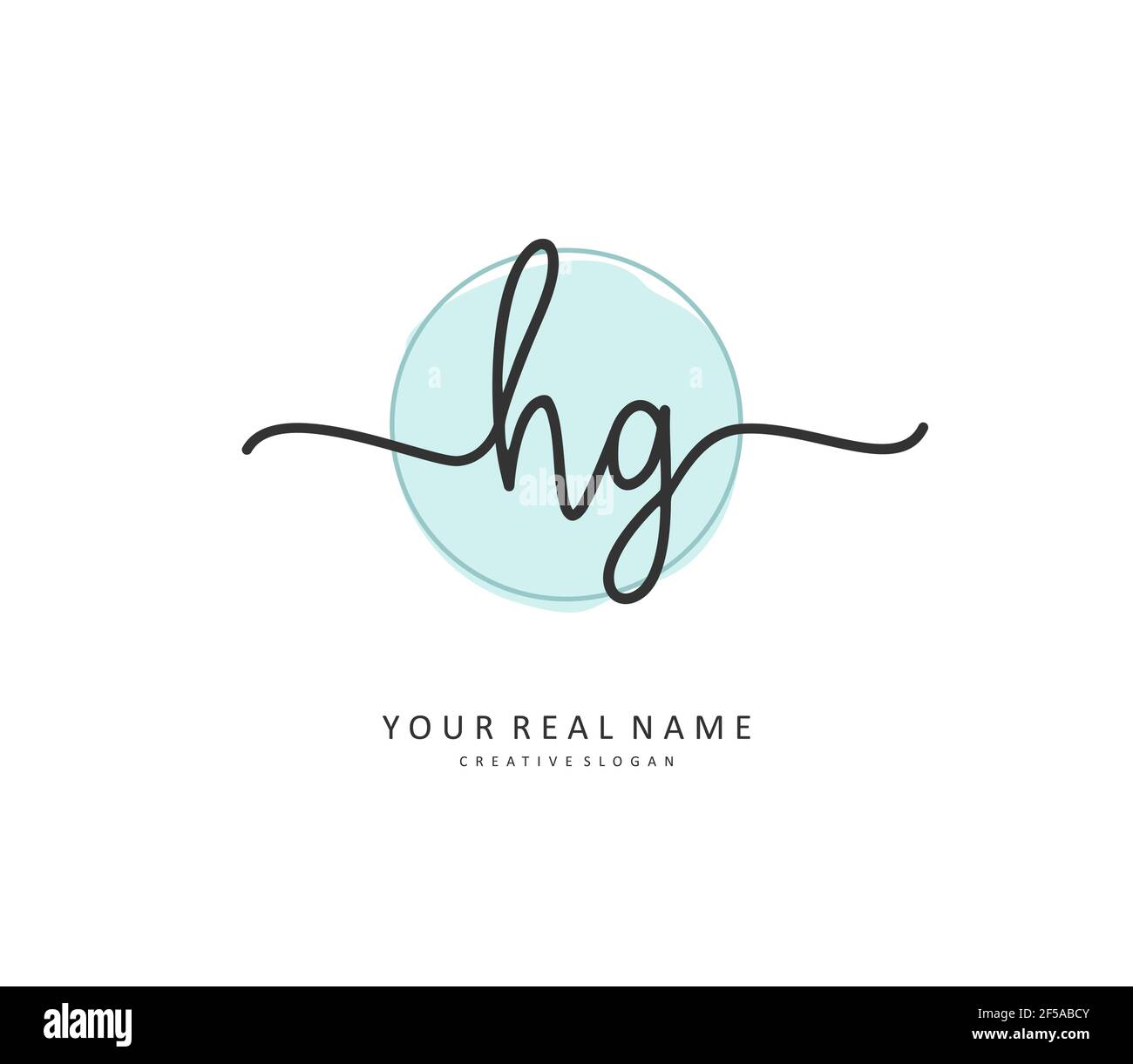 HG Initial letter handwriting and signature logo. A concept handwriting ...