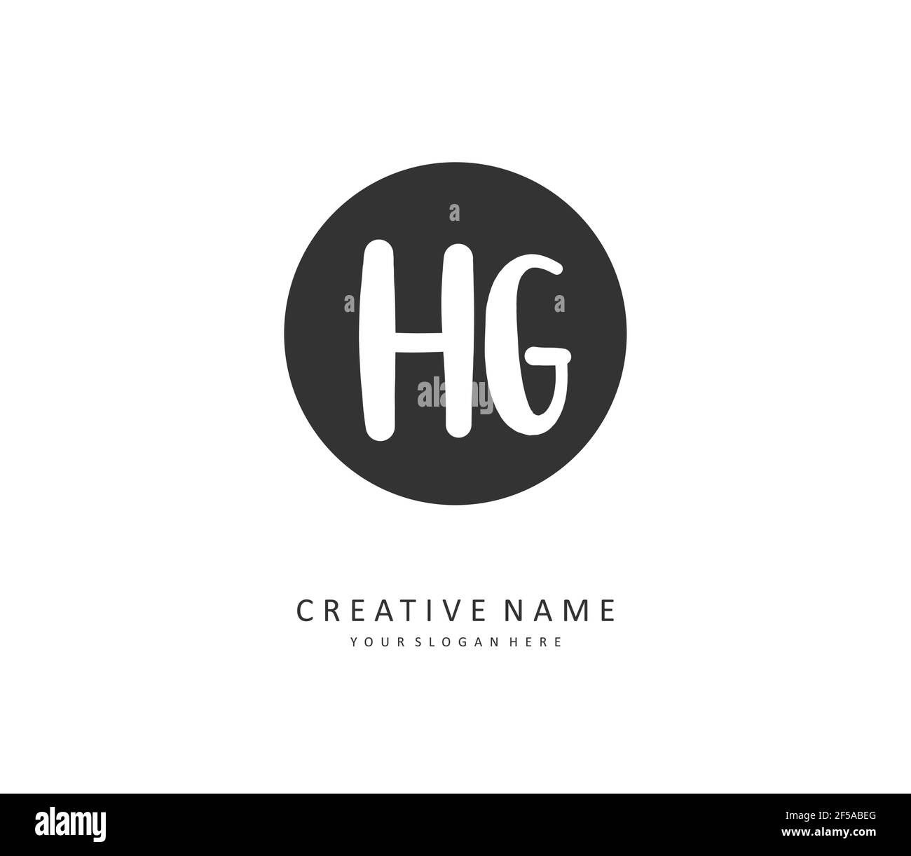 HG Initial letter handwriting and signature logo. A concept handwriting ...
