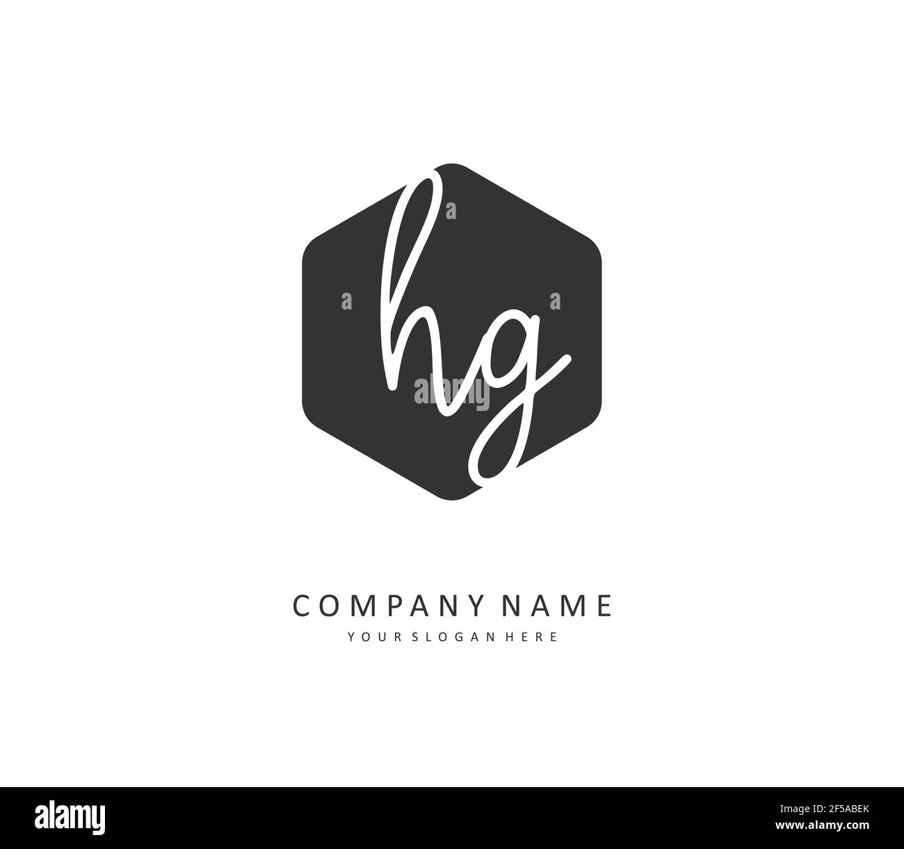 HG Initial letter handwriting and signature logo. A concept handwriting ...