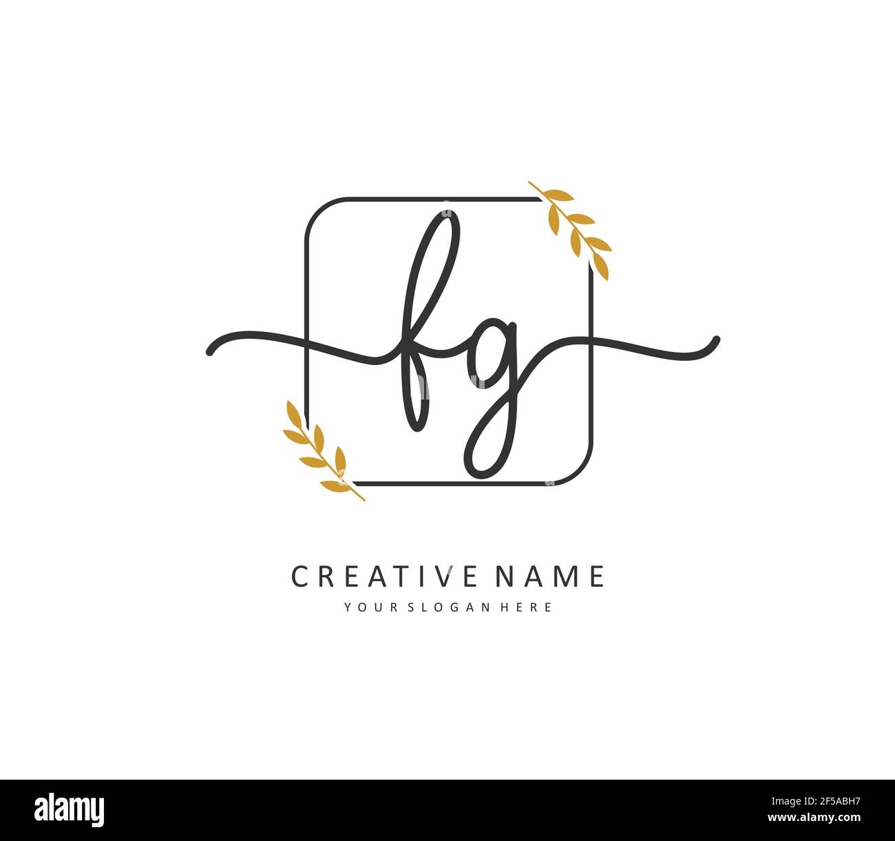FG Initial letter handwriting and signature logo. A concept handwriting ...