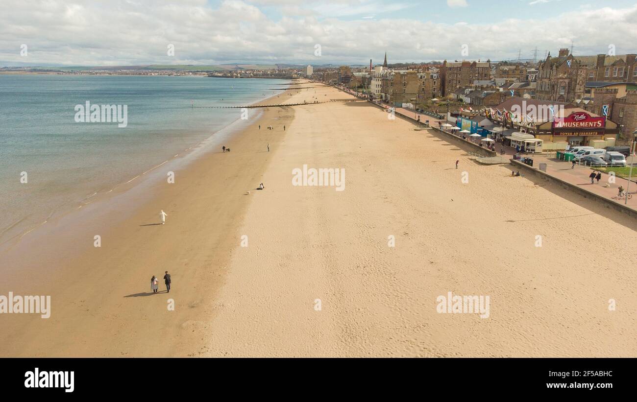 Aerial view of portobello beach hi-res stock photography and images - Alamy