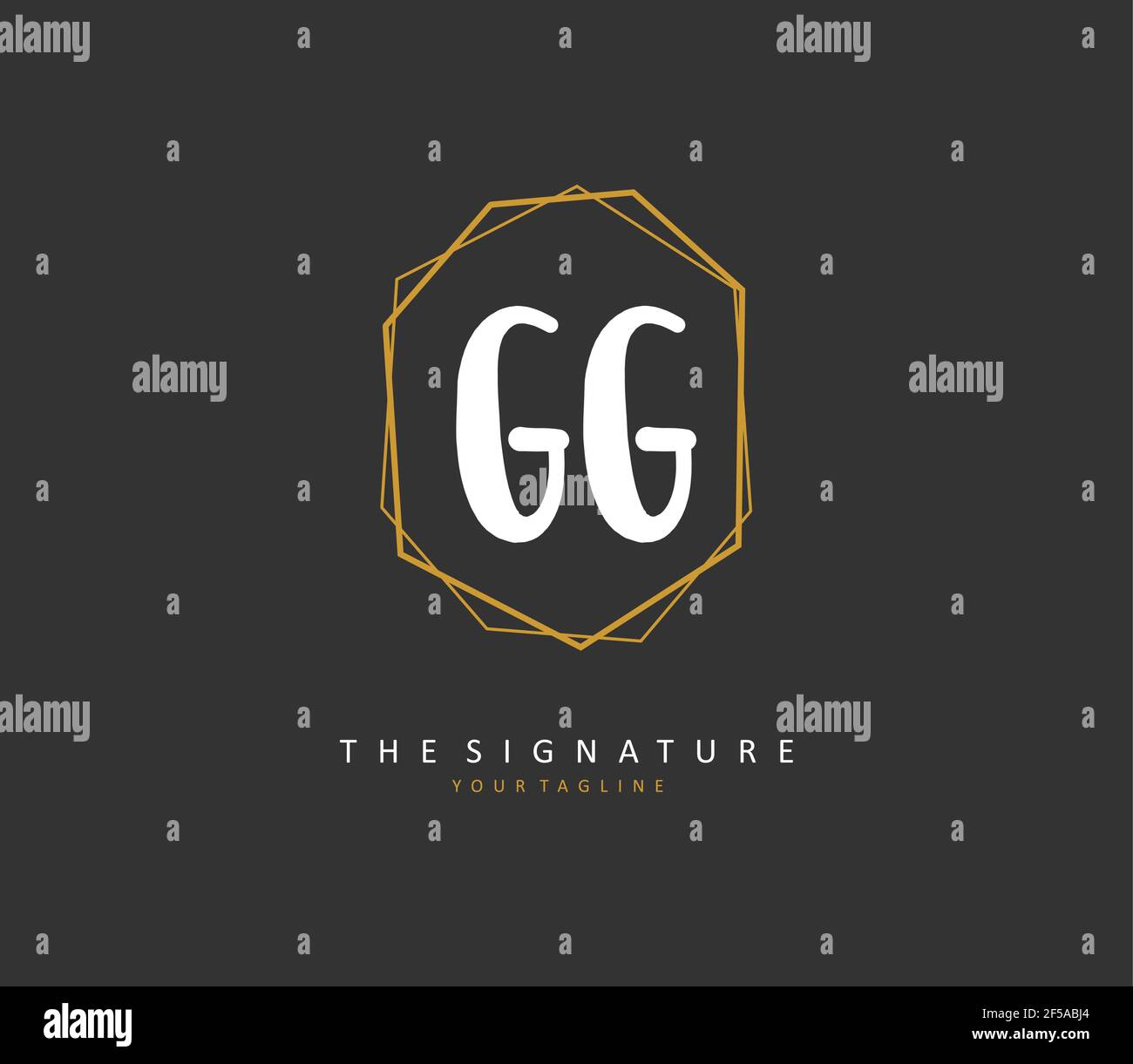 GG Initial letter handwriting and signature logo. A concept handwriting ...