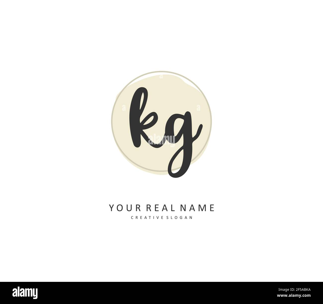 KG Initial letter handwriting and signature logo. A concept handwriting ...