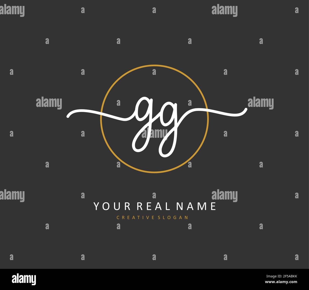 GG Initial letter handwriting and signature logo. A concept handwriting ...