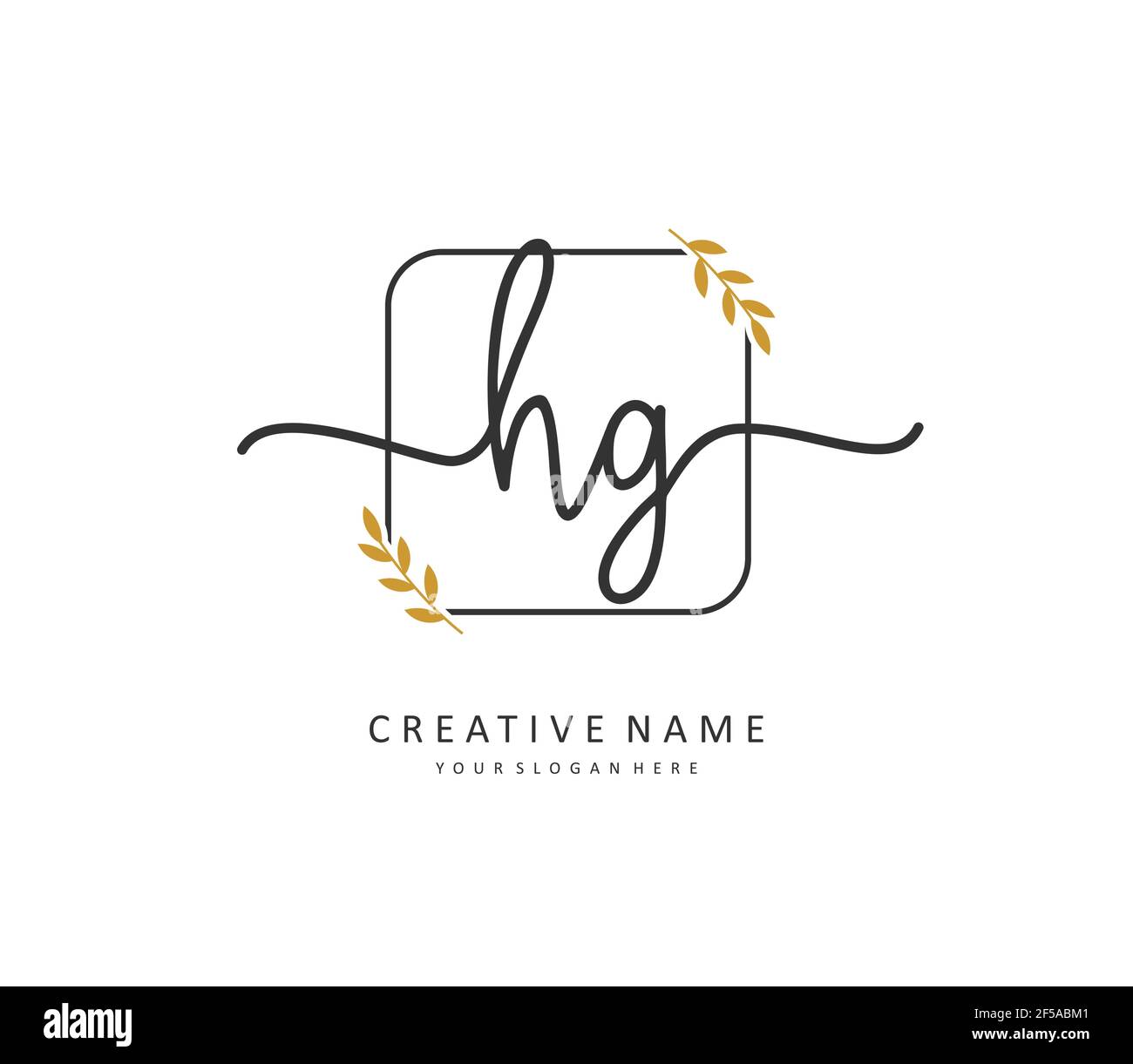 HG Initial letter handwriting and signature logo. A concept handwriting ...
