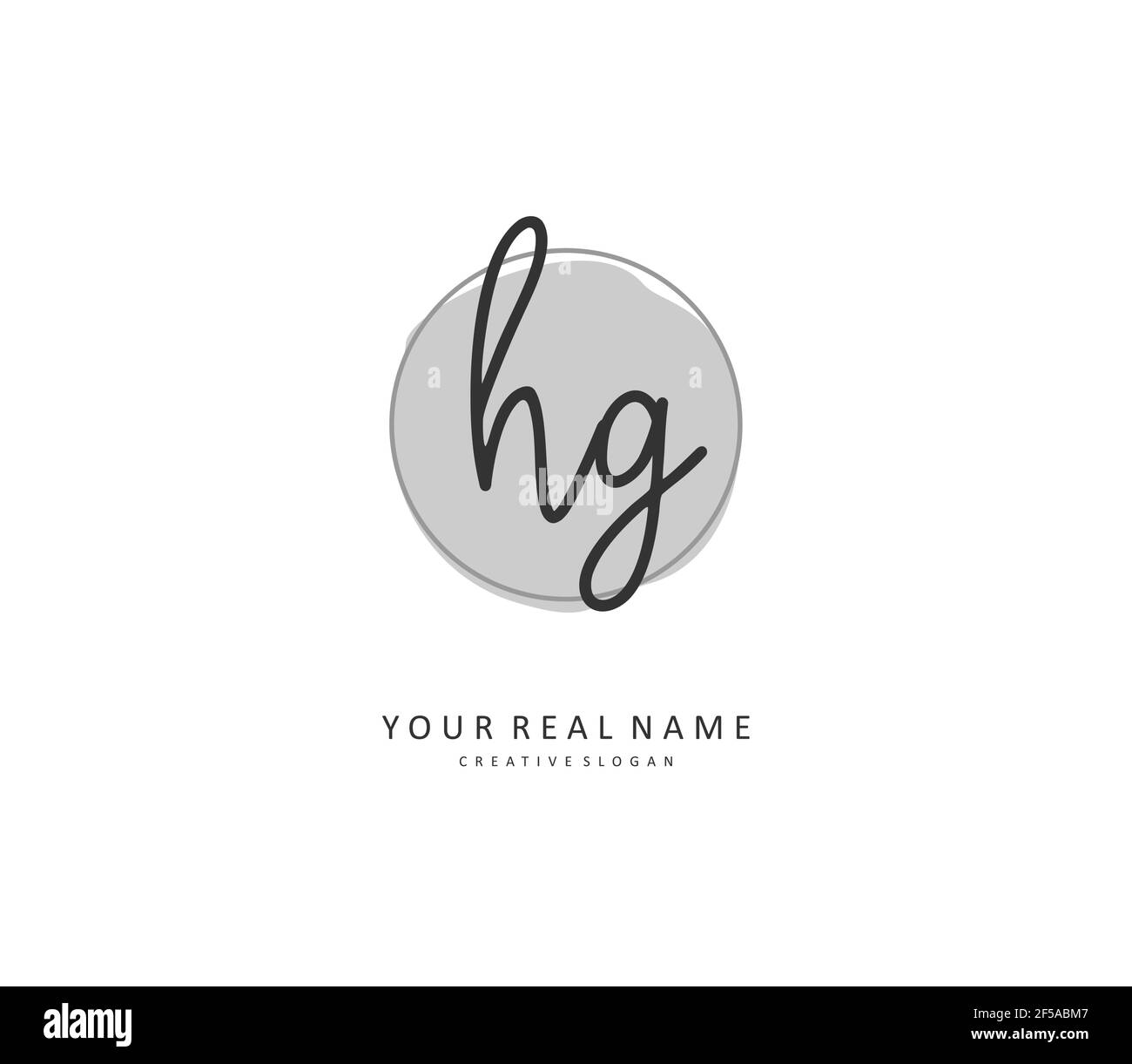 HG Initial letter handwriting and signature logo. A concept handwriting ...
