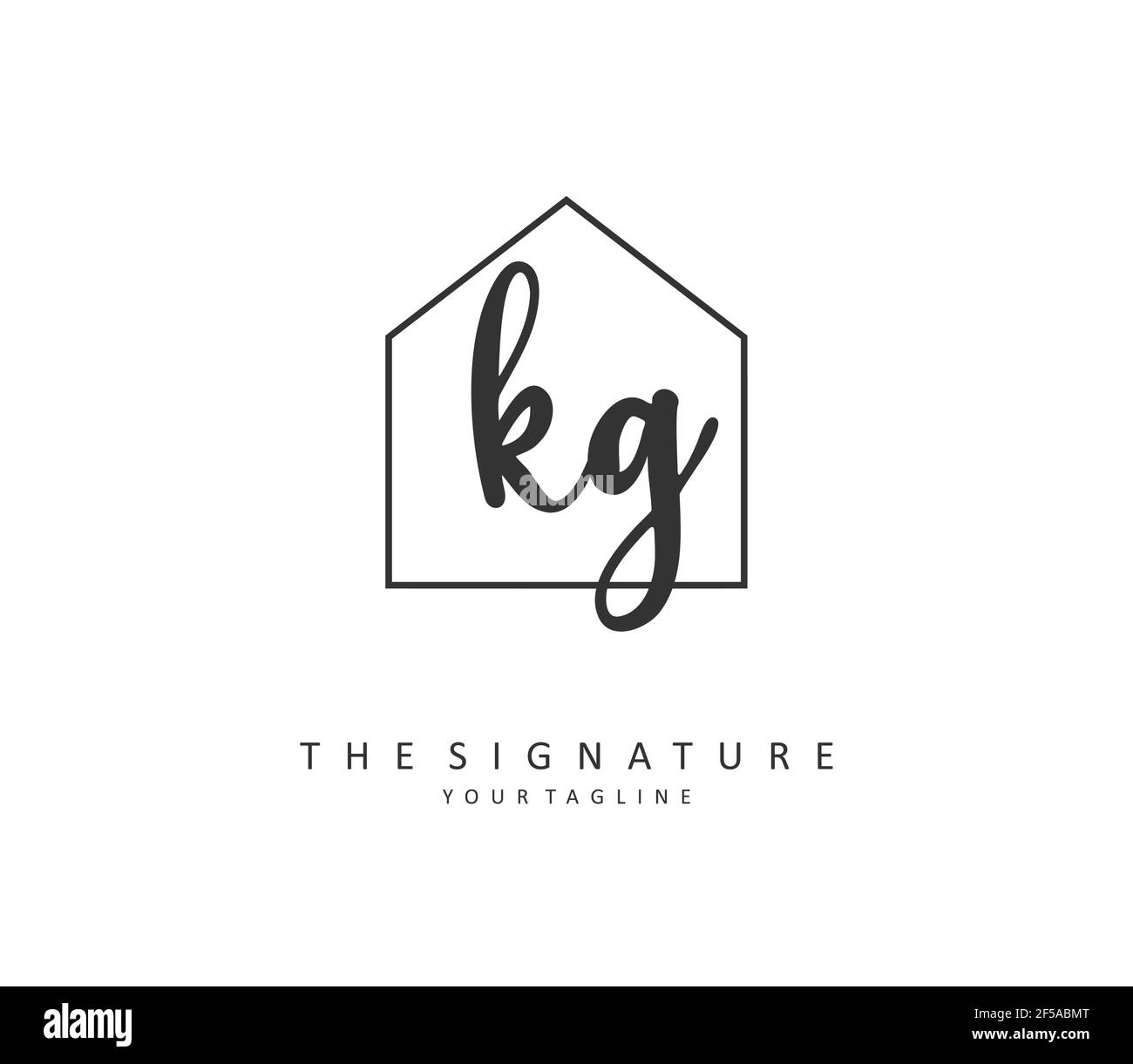 KG Initial letter handwriting and signature logo. A concept handwriting ...