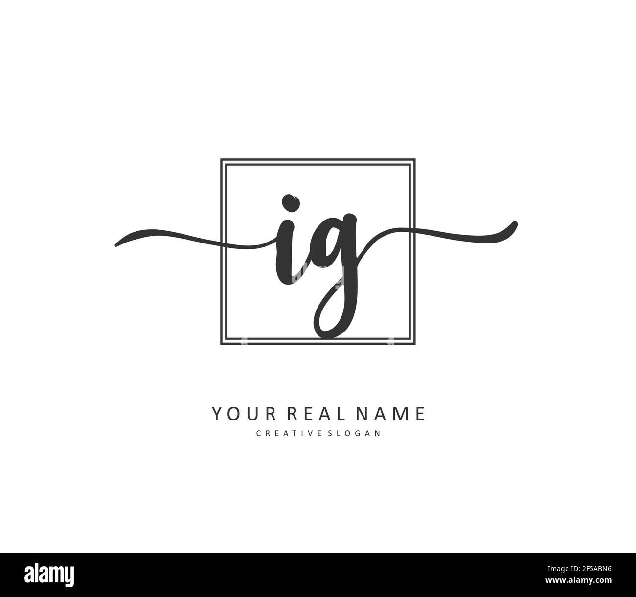IG Initial letter handwriting and signature logo. A concept handwriting ...