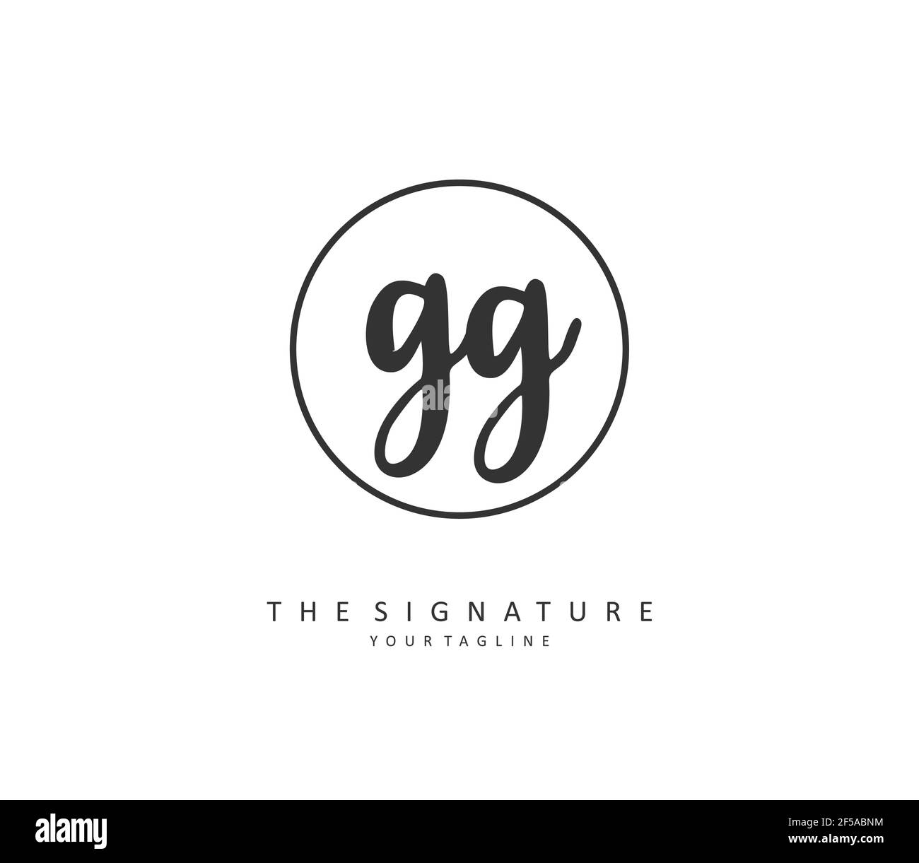 GG Initial letter handwriting and signature logo. A concept handwriting ...