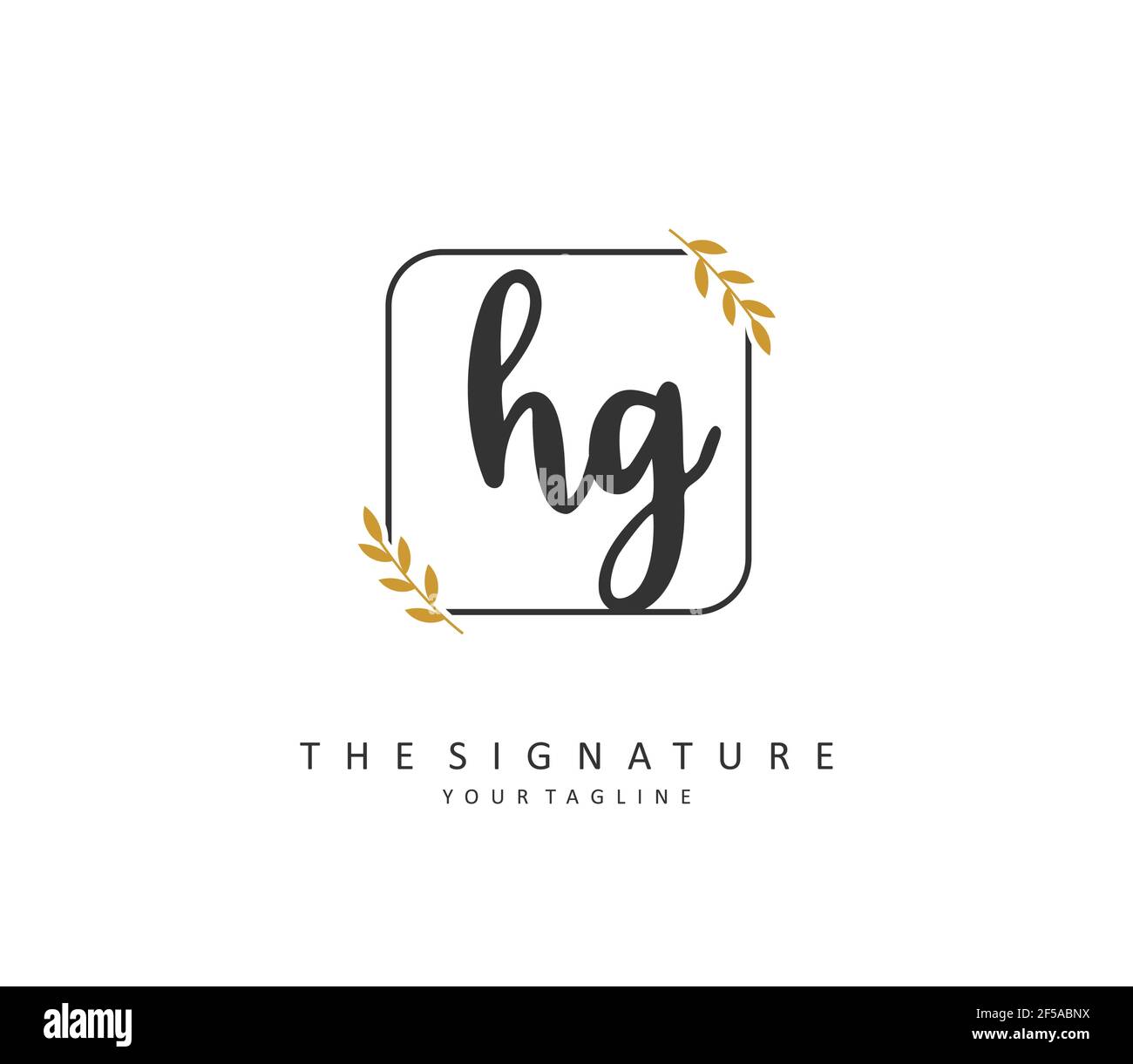 HG Initial letter handwriting and signature logo. A concept handwriting ...