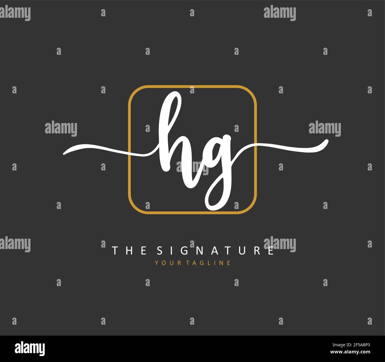 HG Initial letter handwriting and signature logo. A concept handwriting ...
