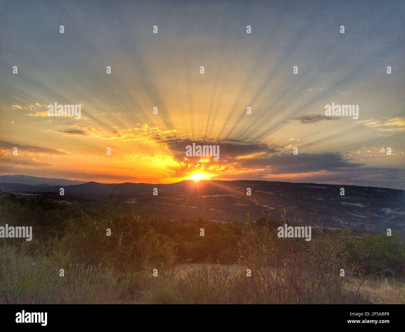 Sun-rays over Provence Stock Photo - Alamy