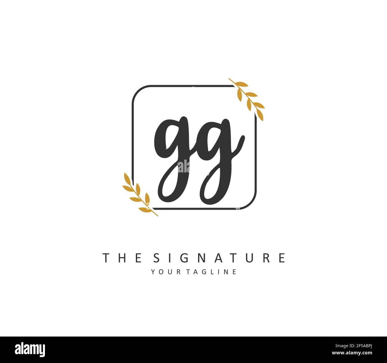 GG Initial letter handwriting and signature logo. A concept handwriting ...