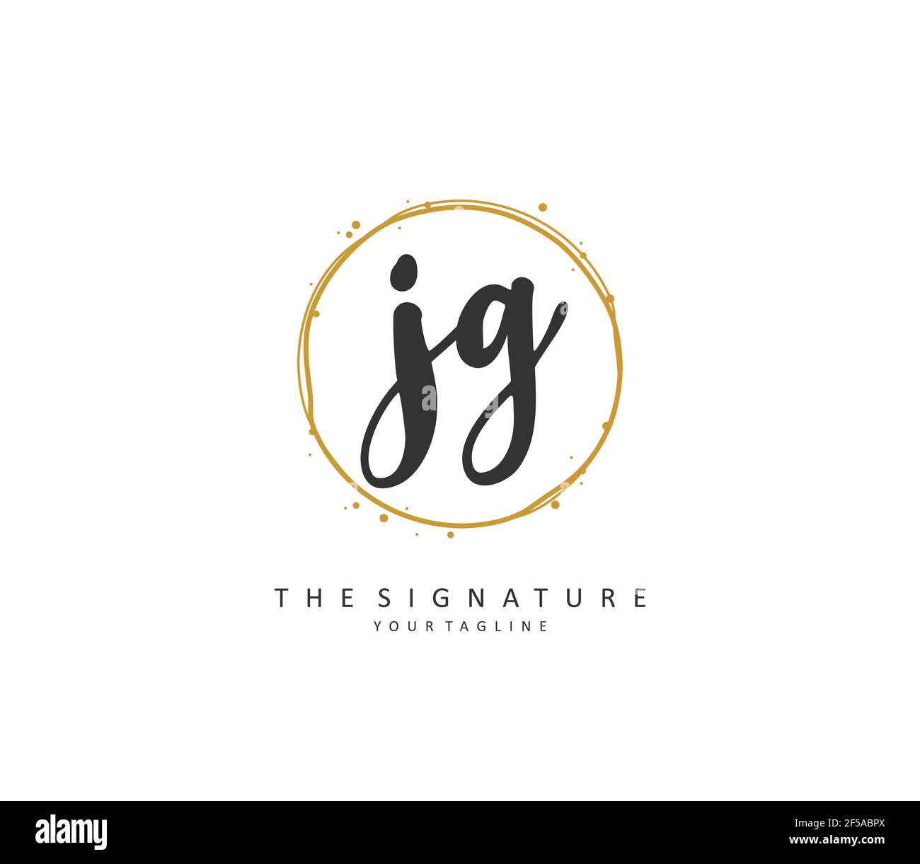 JG Initial letter handwriting and signature logo. A concept handwriting ...