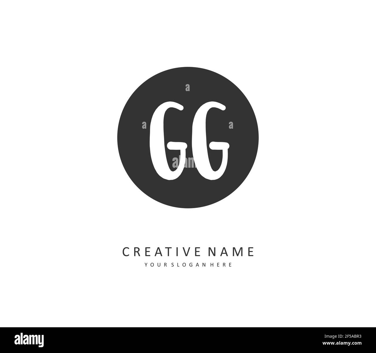 GG Initial letter handwriting and signature logo. A concept handwriting ...