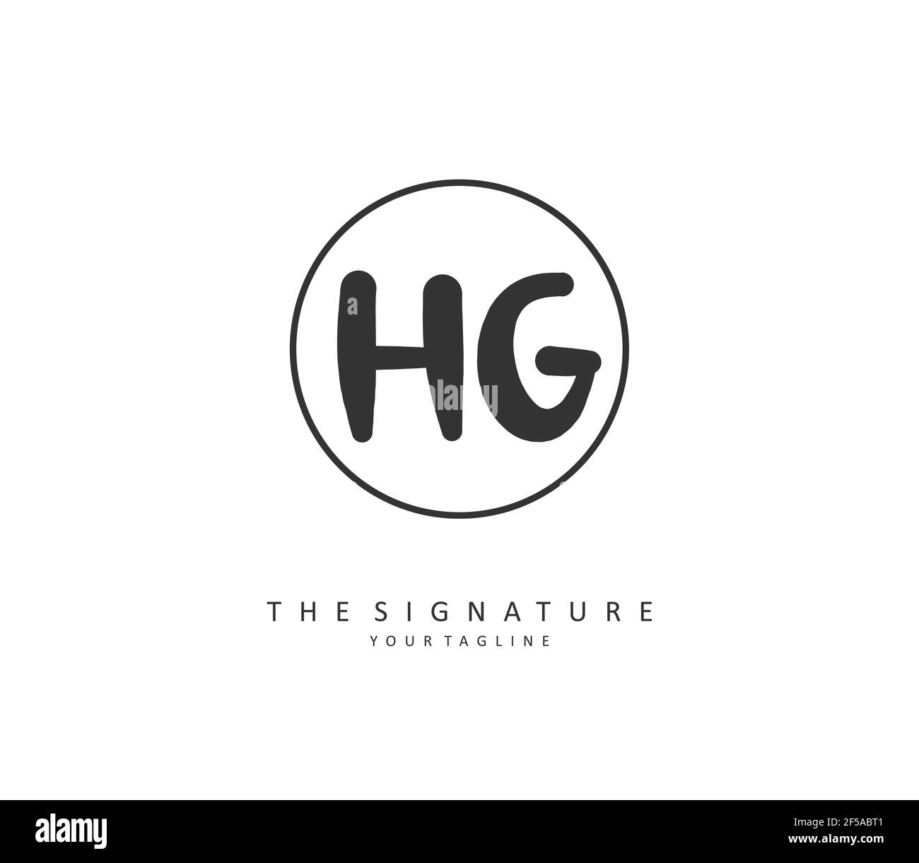 HG Initial letter handwriting and signature logo. A concept handwriting ...