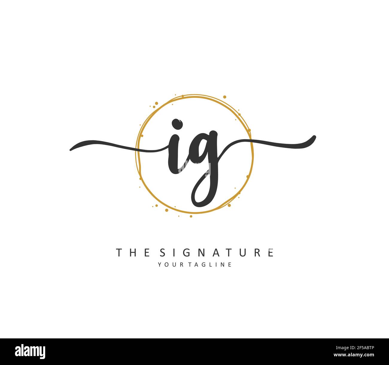 IG Initial letter handwriting and signature logo. A concept handwriting ...