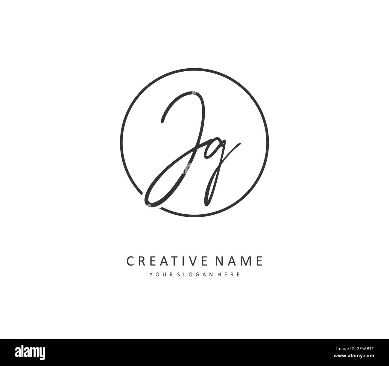 JG Initial letter handwriting and signature logo. A concept handwriting ...