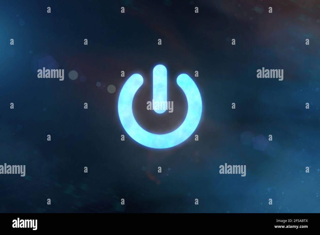 Power button in outer space. Elements of this image furnished by NASA ...