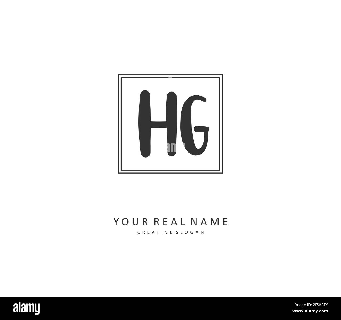 HG Initial letter handwriting and signature logo. A concept handwriting ...