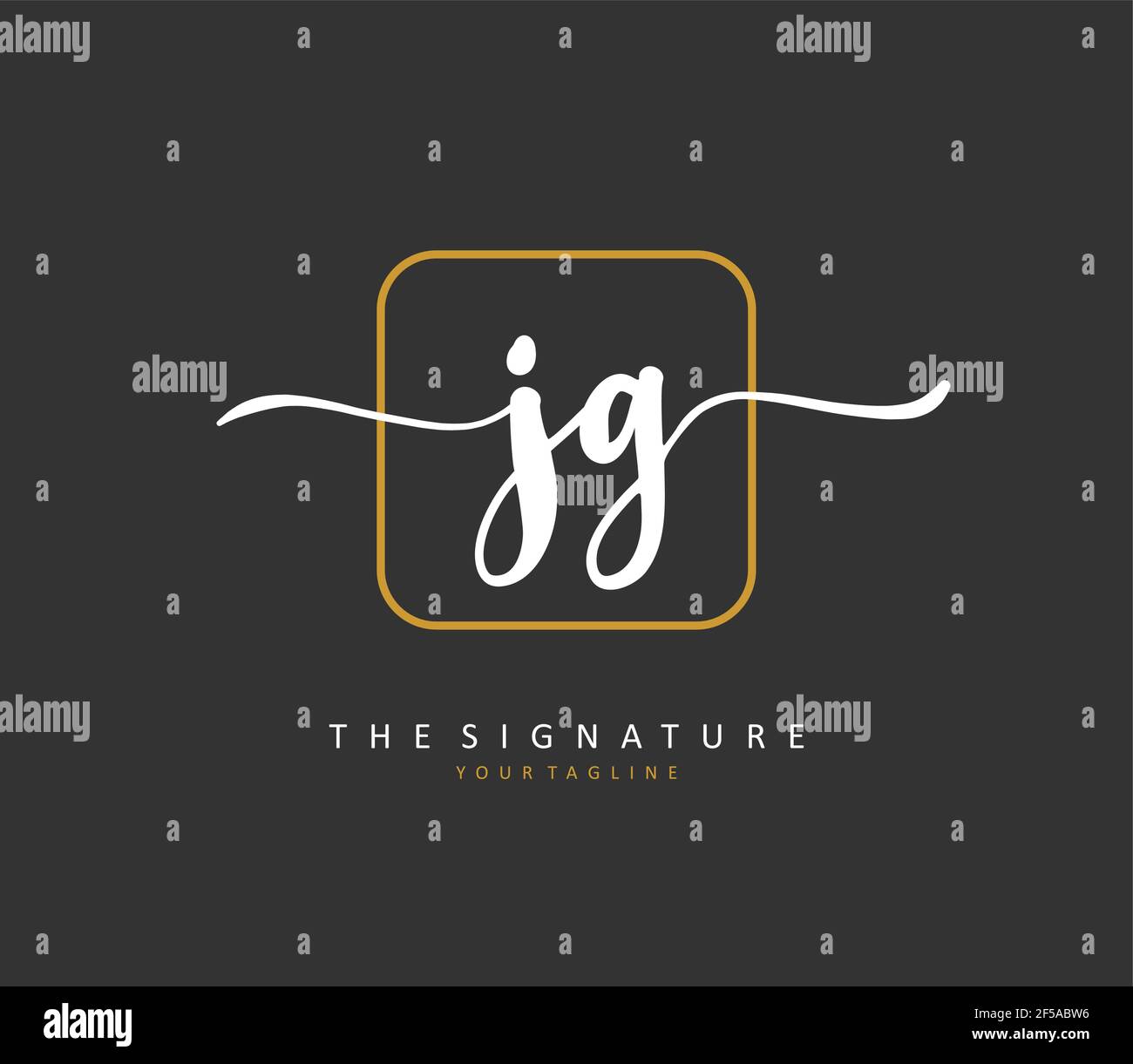 JG Initial letter handwriting and signature logo. A concept handwriting ...