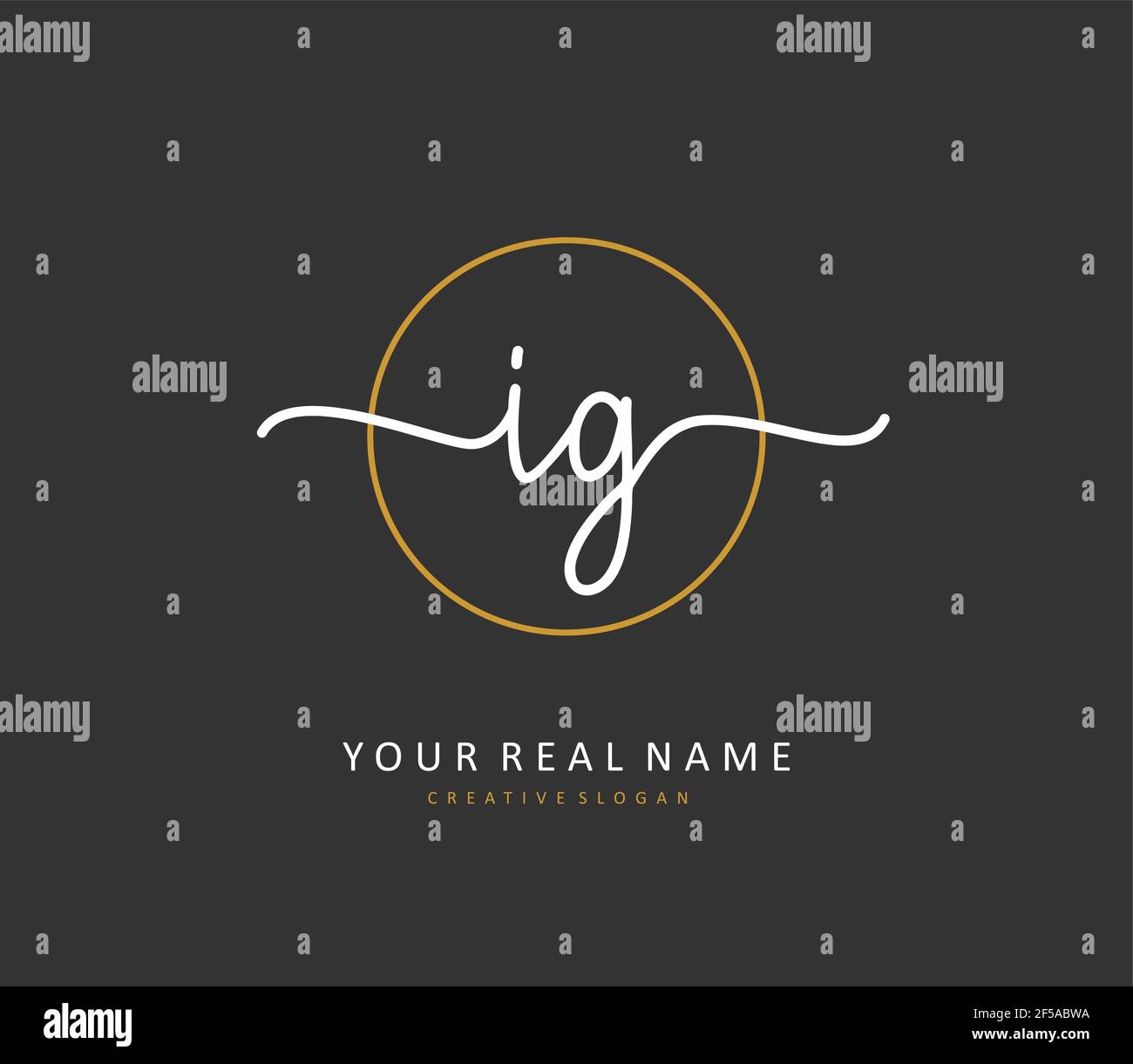 IG Initial letter handwriting and signature logo. A concept handwriting ...