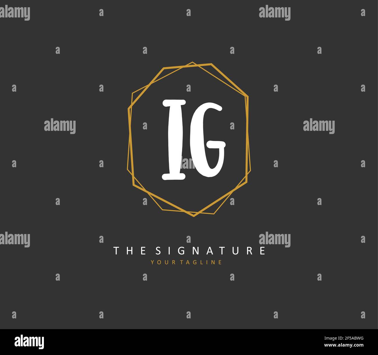 IG Initial letter handwriting and signature logo. A concept handwriting ...