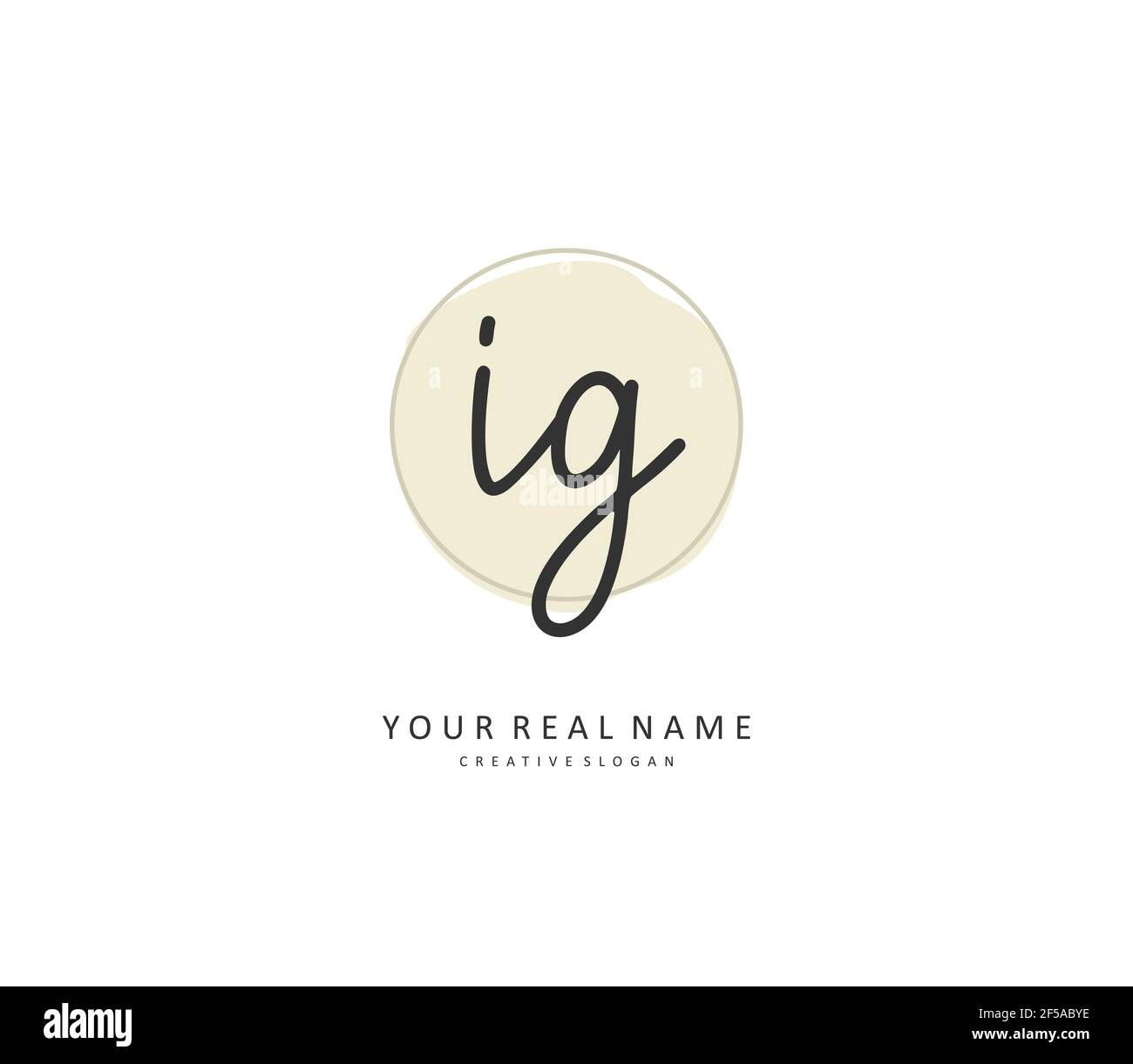 IG Initial letter handwriting and signature logo. A concept handwriting ...