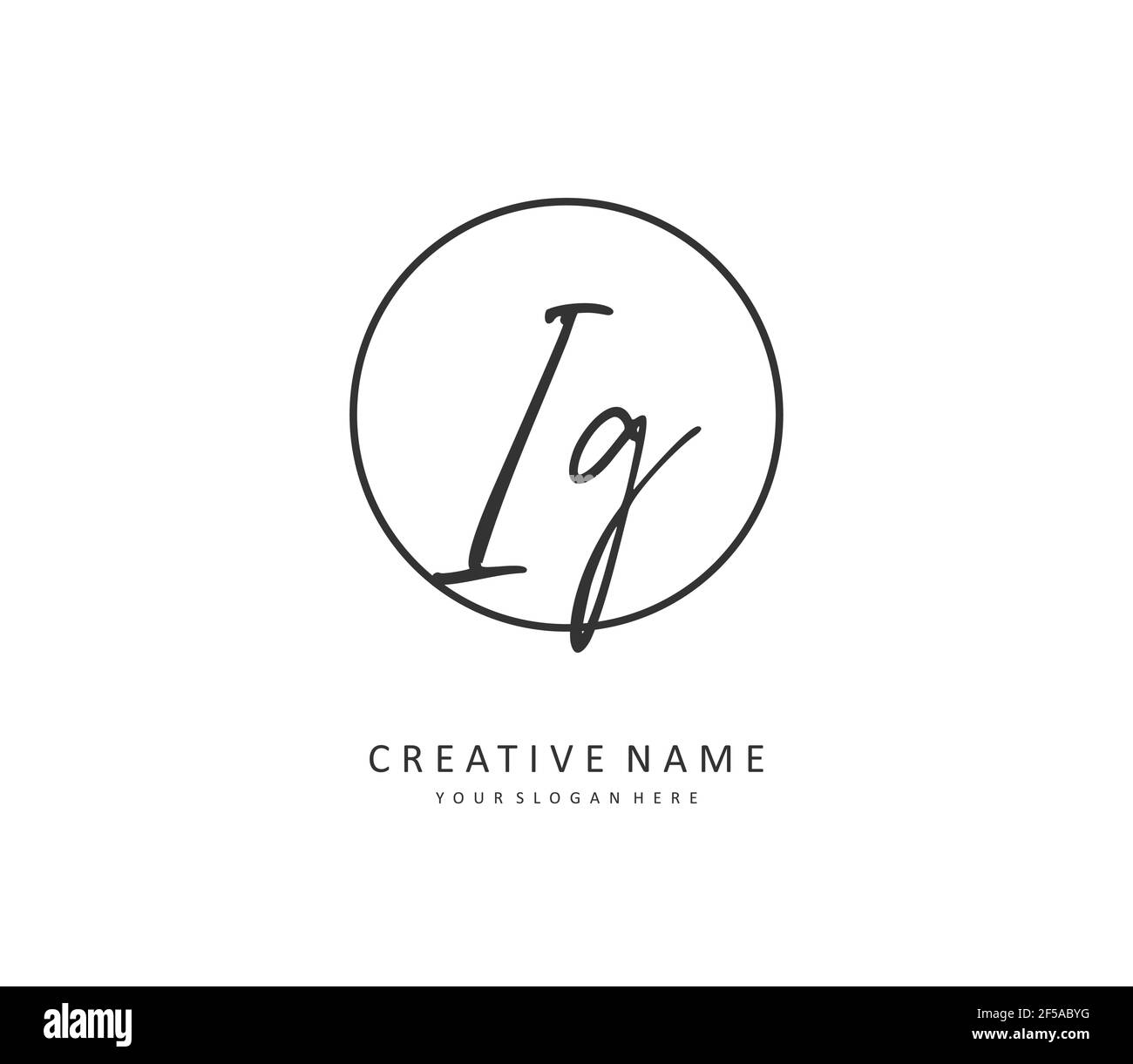IG Initial letter handwriting and signature logo. A concept handwriting ...