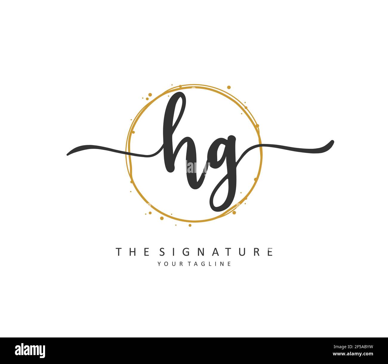 HG Initial letter handwriting and signature logo. A concept handwriting ...