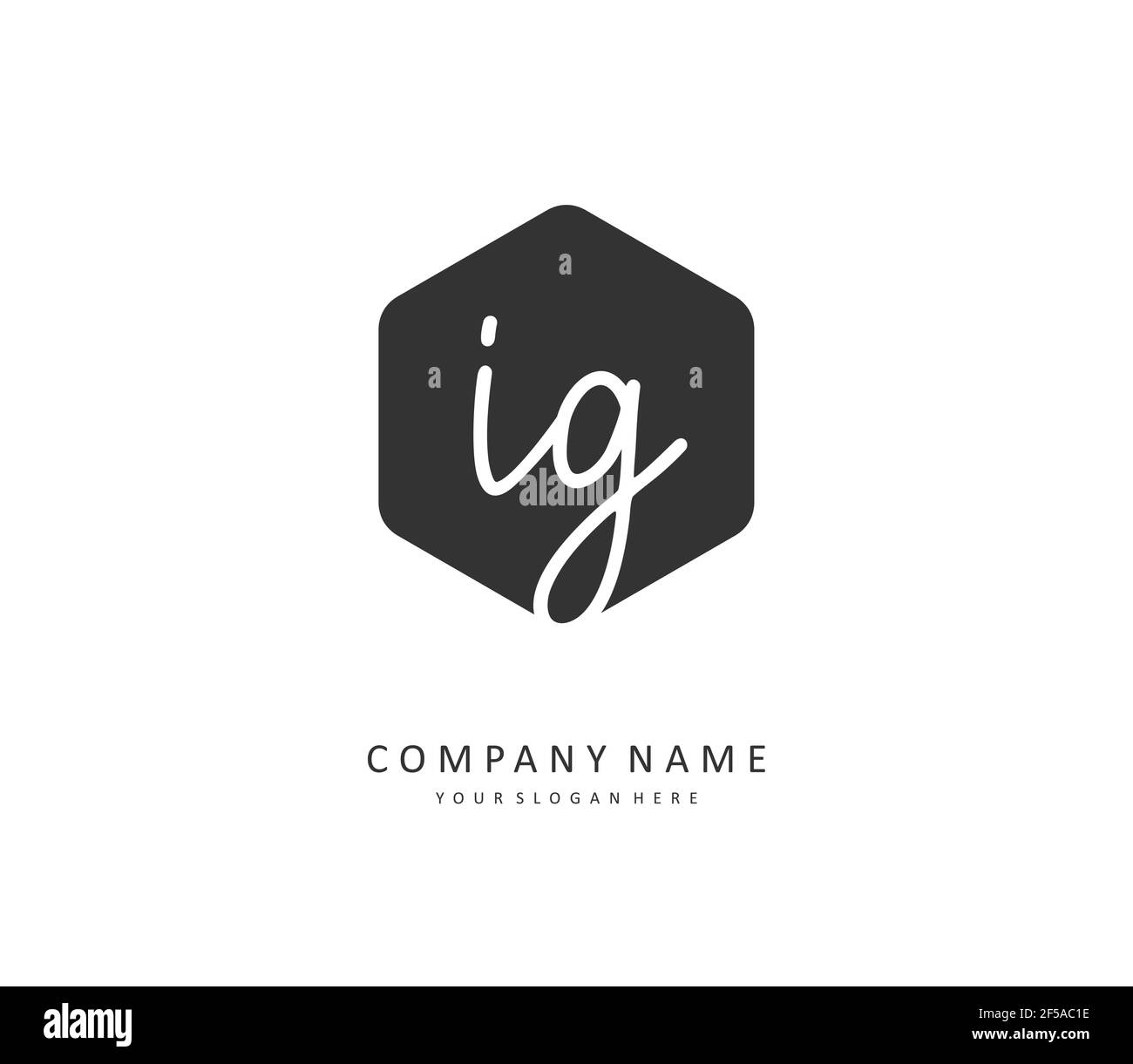 IG Initial letter handwriting and signature logo. A concept handwriting ...