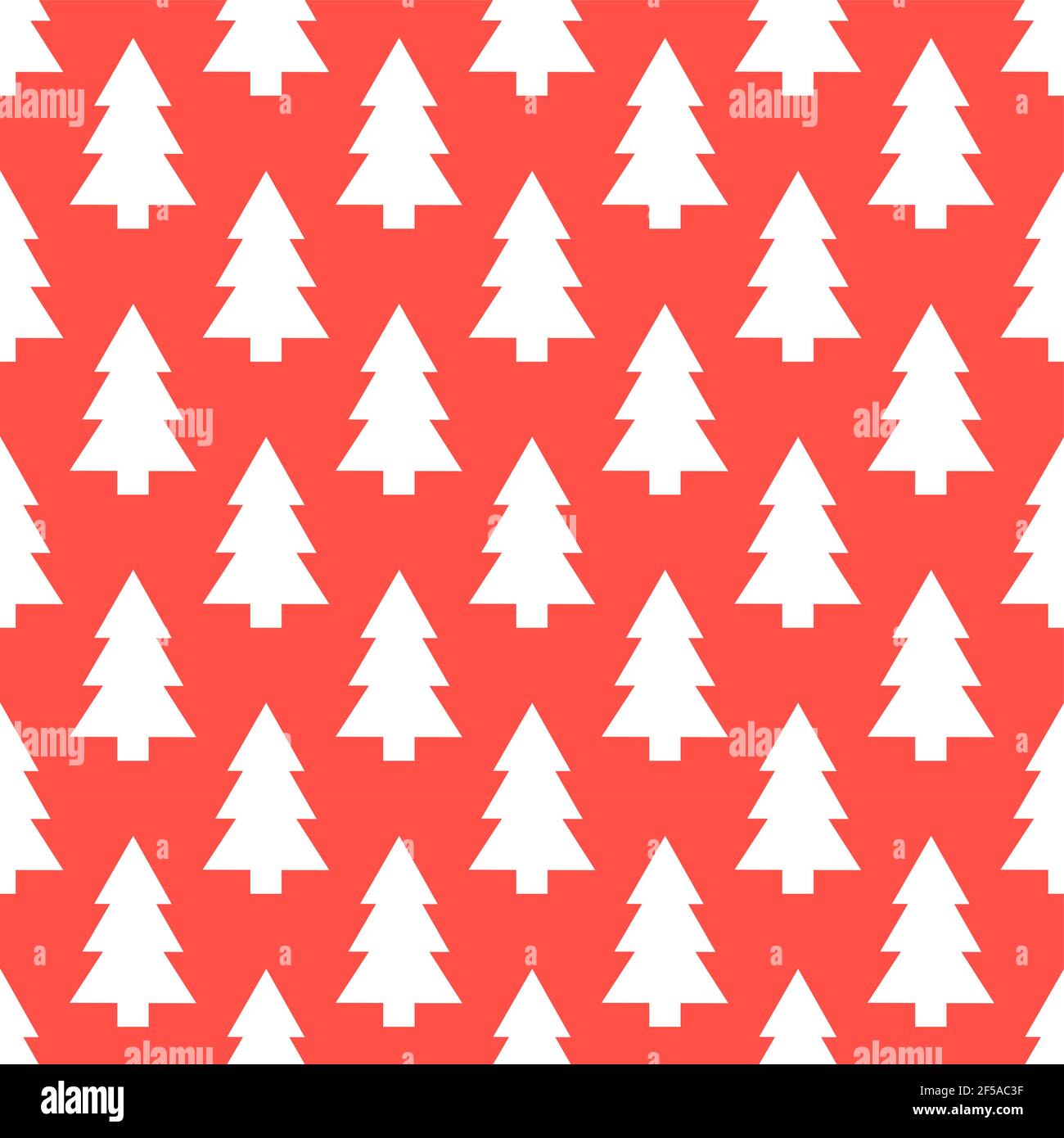 White Christmas trees texture on red background vector Stock Vector ...