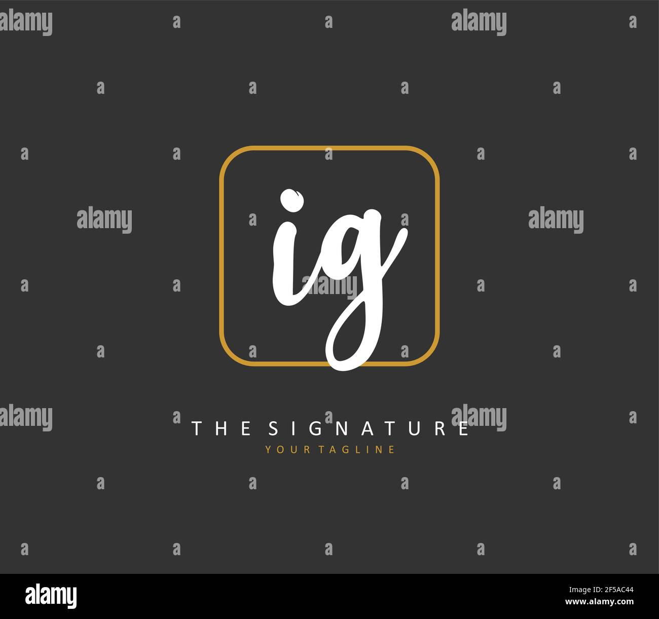 IG Initial letter handwriting and signature logo. A concept handwriting ...