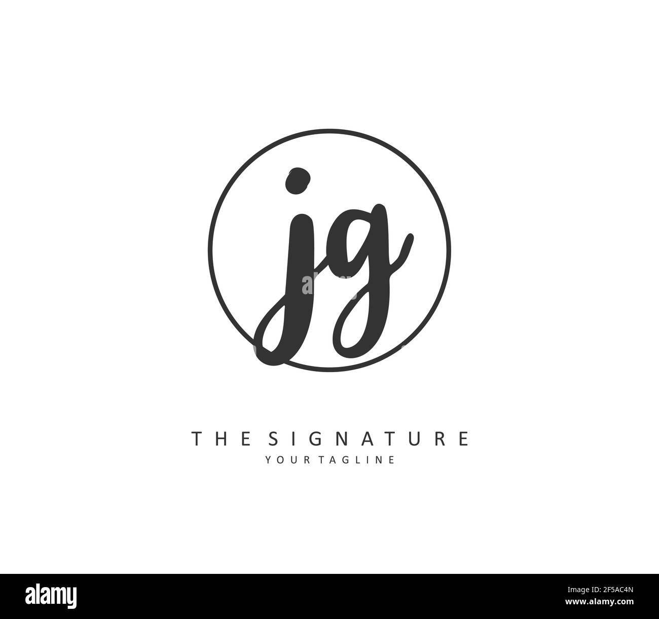JG Initial letter handwriting and signature logo. A concept handwriting ...