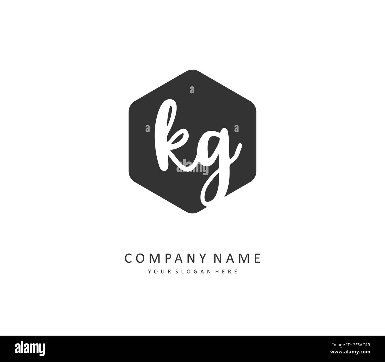 KG Initial letter handwriting and signature logo. A concept handwriting ...