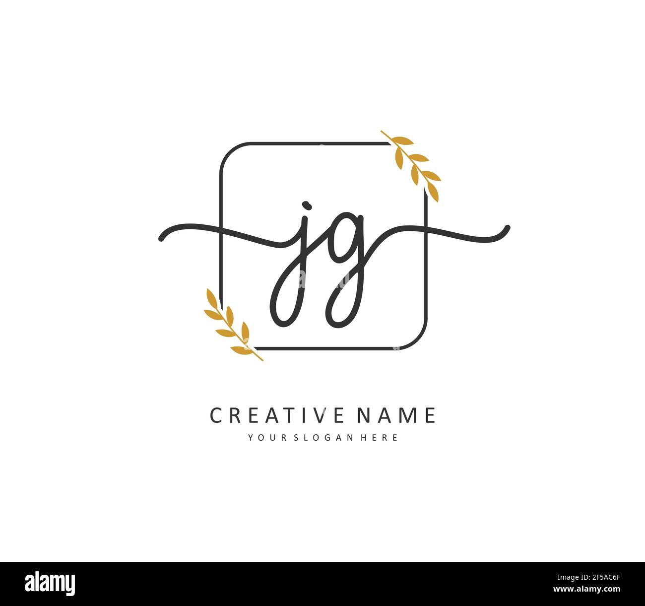 JG Initial letter handwriting and signature logo. A concept handwriting ...
