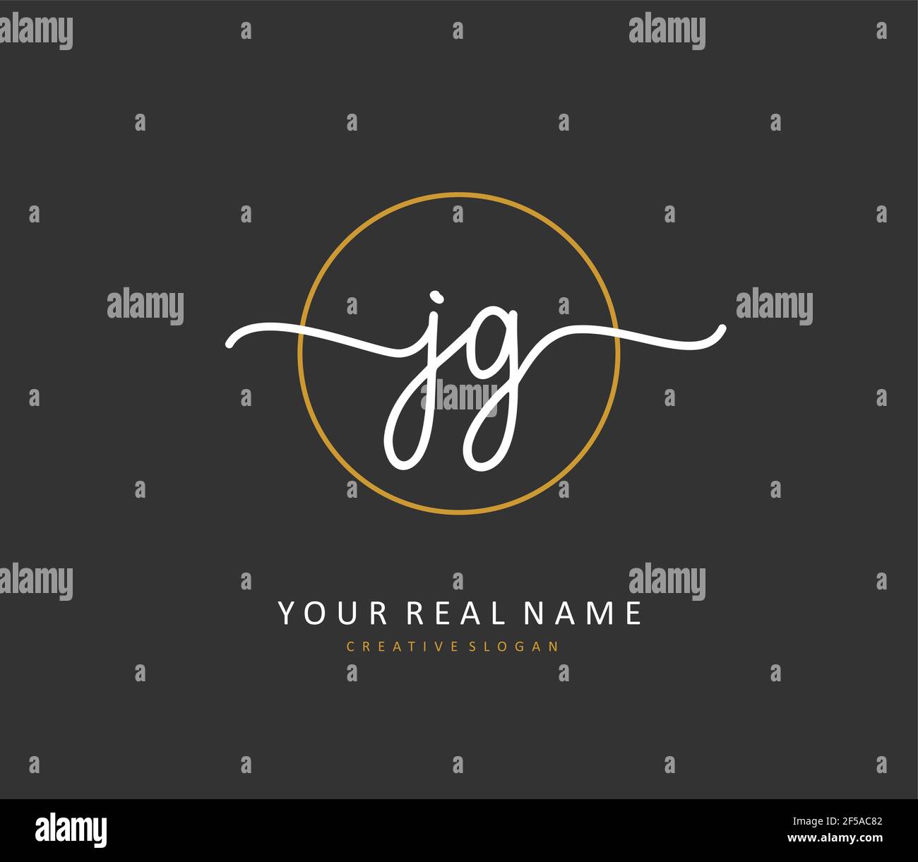 JG Initial letter handwriting and signature logo. A concept handwriting ...