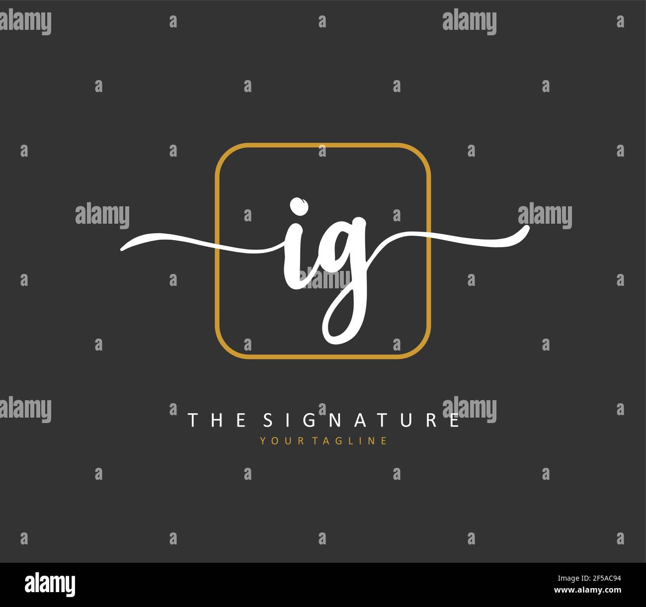 IG Initial letter handwriting and signature logo. A concept handwriting ...